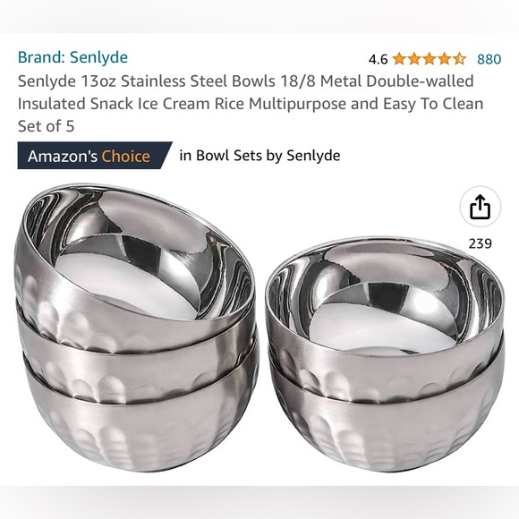 Kitchen | 13oz Double Walled Stainless Steel Bowls | Poshmark